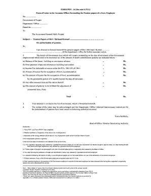 Fillable Online agpunjab gov Form of Letter to the Accounts Officer ...