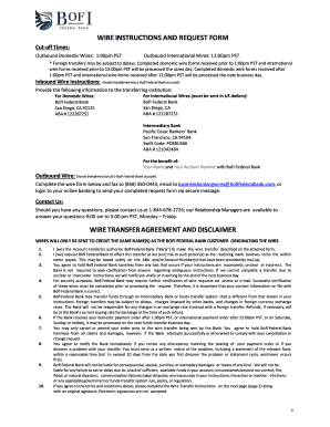 Fillable Online WIRE INSTRUCTIONS AND REQUEST FORM Fax Email Print ...