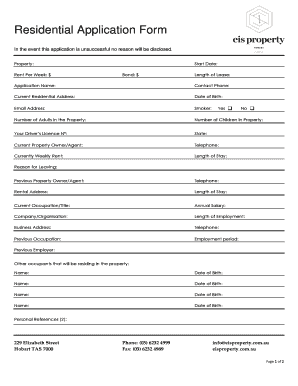 Fillable Online Residential Application Form - aro-au-prod-storage.s3 ...