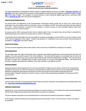 Fillable Online VDOT Private or Commercial Entrances Fax Email Print ...