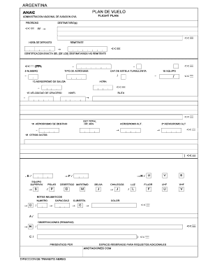 Plan De Vuelo - Fill Online, Printable, Fillable, Blank | pdfFiller
