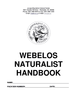 Fillable Online WEBELOS NATURALIST HANDBOOK Fax Email Print - pdfFiller