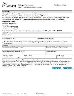 Fillable Online Termination of Motor Vehicle Inspection Station (MVIS ...