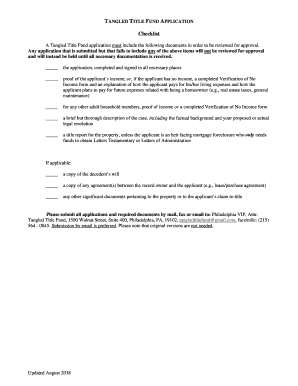 Fillable Online TANGLED TITLE FUND APPLICATION Fax Email Print - pdfFiller