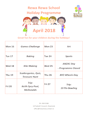 Fillable Online Rewa Rewa School Fax Email Print - pdfFiller