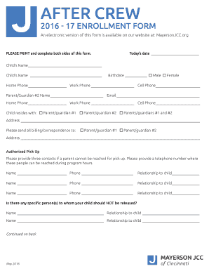Fillable Online AFTER CREW Fax Email Print - pdfFiller