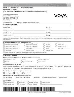 Fillable Online ANNUITY TRANSACTION WORKSHEET Fax Email Print - pdfFiller
