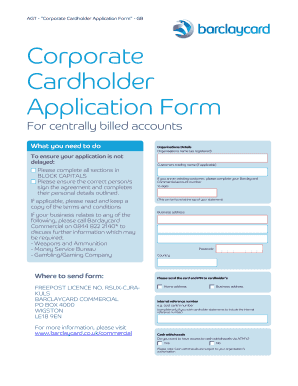 Barclaycard Corporate Cardholder Application Form - Fill Online ...