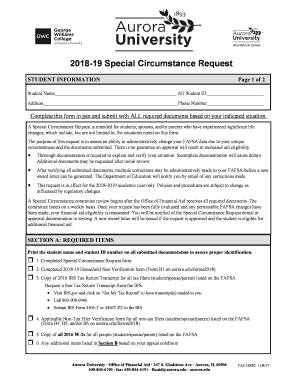 Fillable Online 2018-19 Special Circumstance Request Fax Email Print - pdfFiller