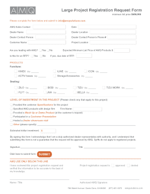 Fillable Online Large Project Registration Request Form Fax Email Print ...