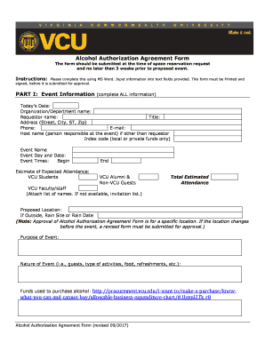 Fillable Online Alcohol Authorization Agreement Form Fax Email Print ...