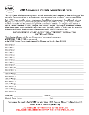 Fillable Online Delegate Appointment Form2018 Fax Email Print - pdfFiller