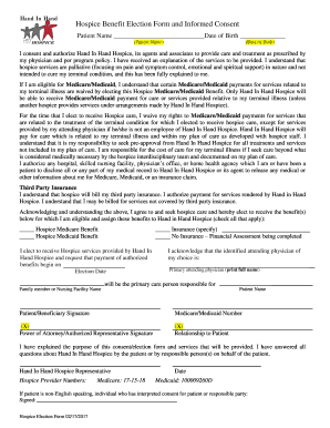 Fillable Online Hospice Benefit Election Form and Informed Consent Fax ...