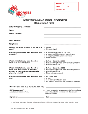 Fillable Online Register a pool on the NSW Swimming Pool Register ...