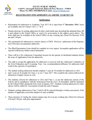 Fillable Online EXCEL PUBLIC SHOOL Download Registration Form Fax Email ...