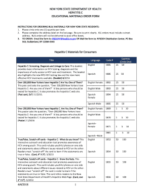 Fillable Online Hepatitis C Educational Materials Order Form. Hepatitis ...