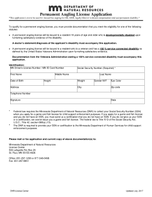 Fillable Online files dnr state mn Permanent Angling License ...