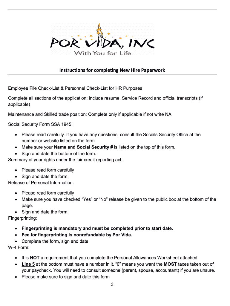 Fillable Online images pcmac Employee File Check-List & Personnel Check ...