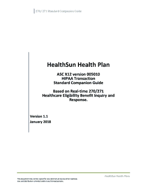 Fillable Online 270/ 271 Standard Companion Guide - HealthSun Health ...