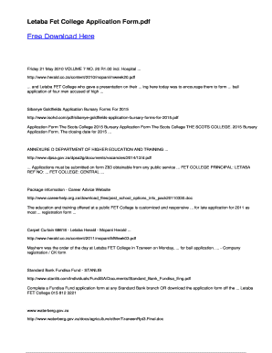 Fillable Online Letaba Fet College Application Form - pdfsdocuments2.com Fax Email Print - pdfFiller