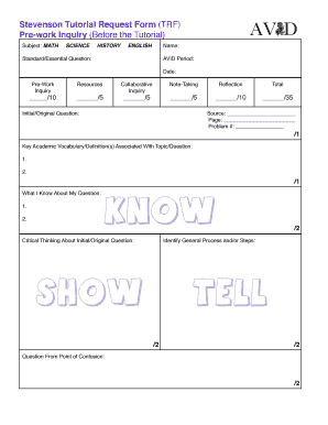 Fillable Online Stevenson Tutorial Request Form (TRF) - Mr. Rodriguez ...