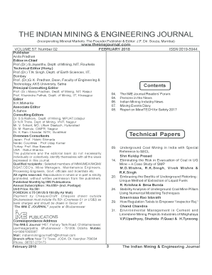Fillable Online THE INDIAN MINING & ENGINEERING JOURNAL Fax Email Print ...