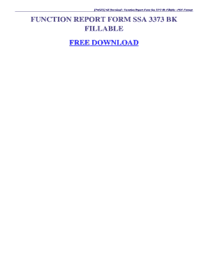 Fillable Online Download Books Function Report Form Ssa 3373 Bk ...