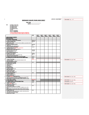 Fillable Online EMERGENCY ESCAPE TRUNK CHECK SHEET Fax Email Print ...