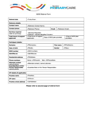 Fillable Online NDIS Referral Form Fax Email Print - pdfFiller