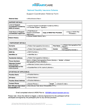 Fillable Online Support Coordination Referral Form Fax Email Print ...