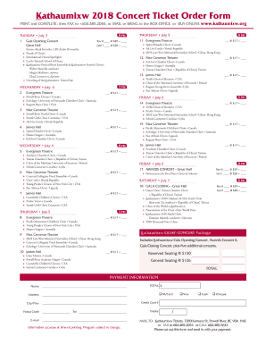 Fillable Online Kathaumixw 2018 Concert Ticket Order Form ...