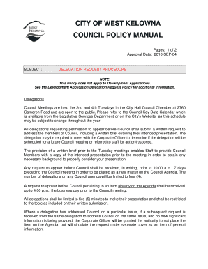 Fillable Online Delegation Request Procedure and Form Fax Email Print ...