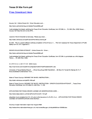 Fillable Online Texas Dl 90a Form Fax Email Print - pdfFiller