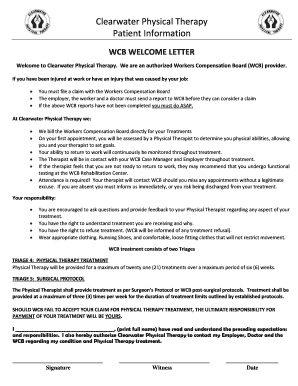 Fillable Online Clearwater Physical Therapy Fax Email Print - pdfFiller