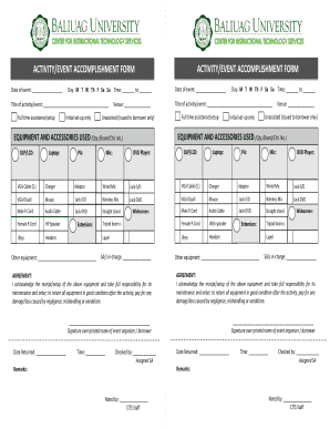 Fillable Online baliuagu edu Activity Event Accomplishment Form Fax ...