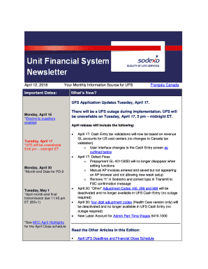 Fillable Online Important Dates: What's New? - UFS Launch Site Fax ...