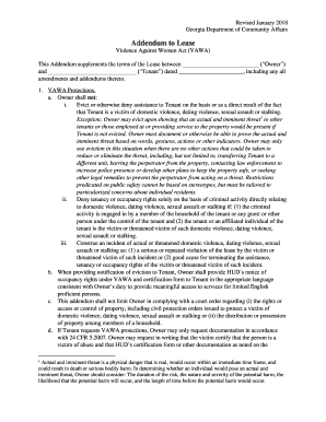 Fillable Online dca ga Addendum to Lease - Georgia Department of ...