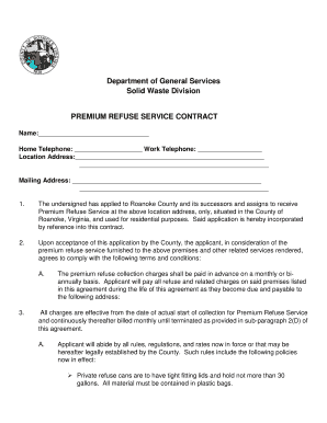 Fillable Online Premium Refuse Contract Fax Email Print - pdfFiller