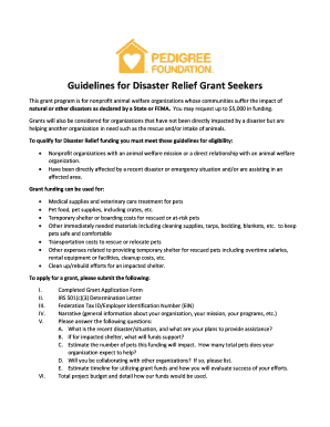 Fillable Online Disaster Relief Grant Application and Guidelines 8.1.18 ...