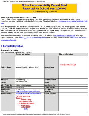 Fillable Online 2004-05 SARC Template (in Word) - School Accountability ...