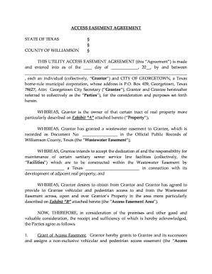 Fillable Online ACCESS EASEMENT AGREEMENT Fax Email Print - pdfFiller
