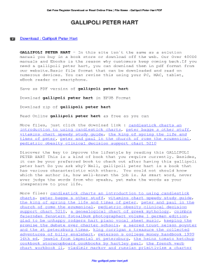 Fillable Online Gallipoli Peter Hart. Gallipoli Peter Hart Fax Email ...