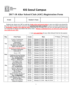 Fillable Online ASC Application Form 2018 Spring - Korea International ...