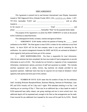 Fillable Online HOST AGREEMENT This Agreement is entered into by and ...