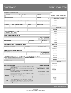 Fillable Online 01 KGC Patient intake form-Chiro Fax Email Print ...