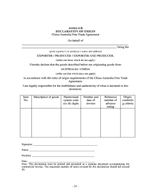 Fillable Online chafta-chapter-3-rules-of-origin-and-implementation ...