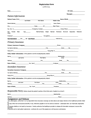 Fillable Online Registration Form LPA Co. Fax Email Print - pdfFiller