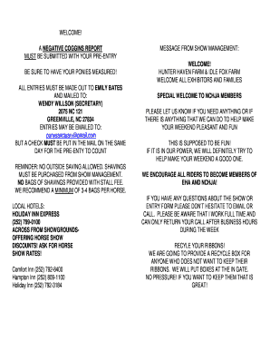 Fillable Online a negative coggins report must be submitted with your ...