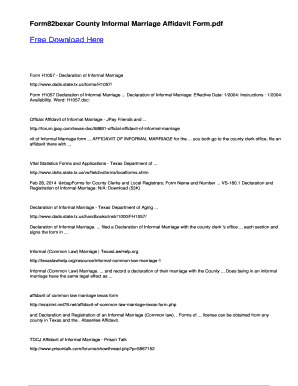 Fillable Online Form82bexar County Informal Marriage Affidavit Form Fax ...