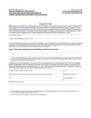 Fillable Online Exemption certificate for Timber - CDTFA - State of ...
